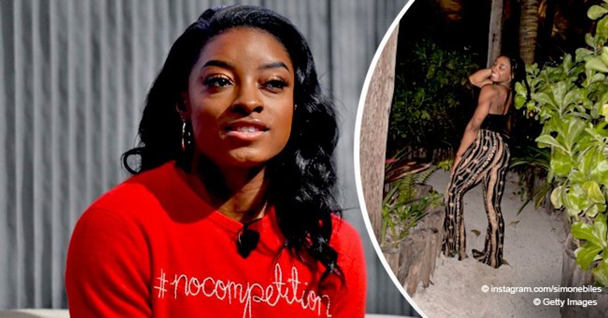 Simone Biles Shows Her Stunning Curves Posing at Night in a Tube Top ...