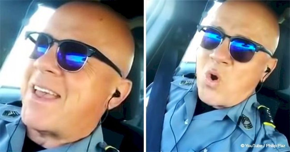 Police officer shows off remarkable talent during lip sync challenge