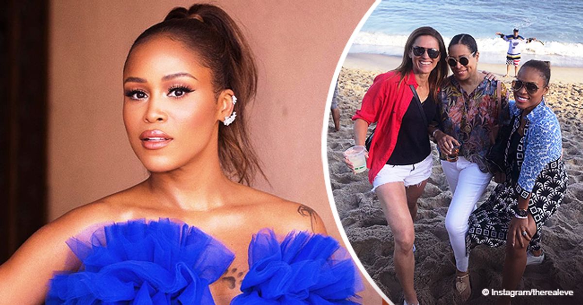 Eve's Rarely- Seen Mom Is a Beauty in White Denim in Recent Beach Photo