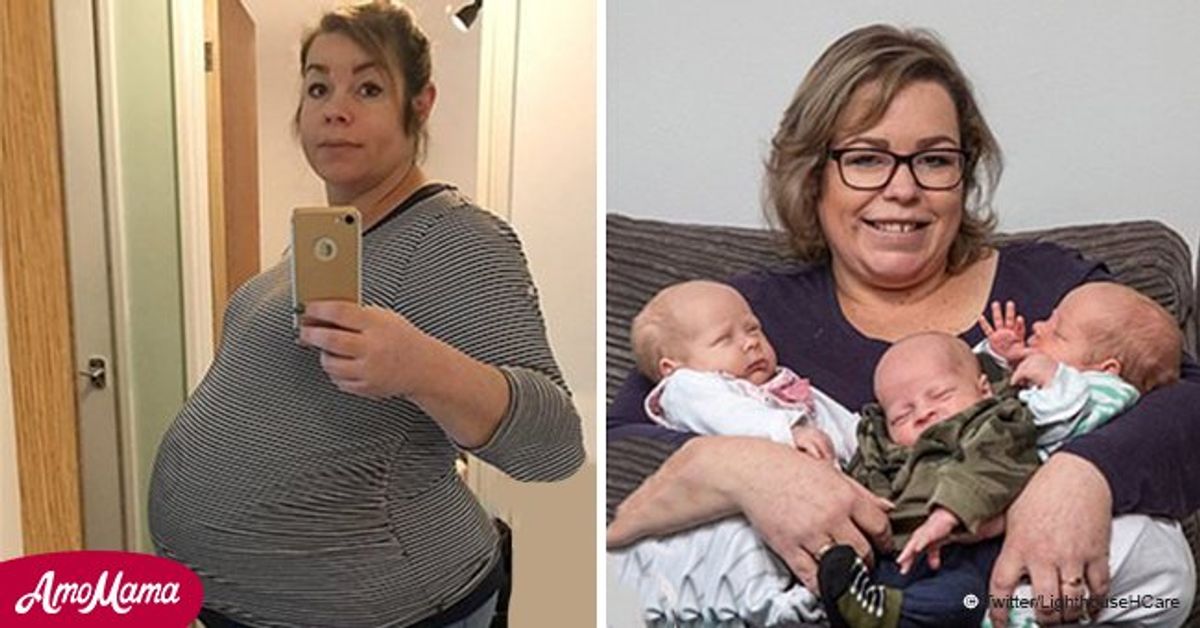 Mom gives birth to triplets after conceiving a baby via IVF and twins ...