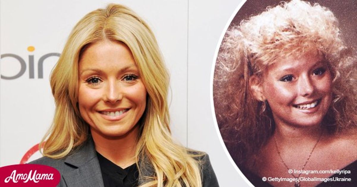 Kelly Ripa reminisces about her childhood by showing off her frizzy ...