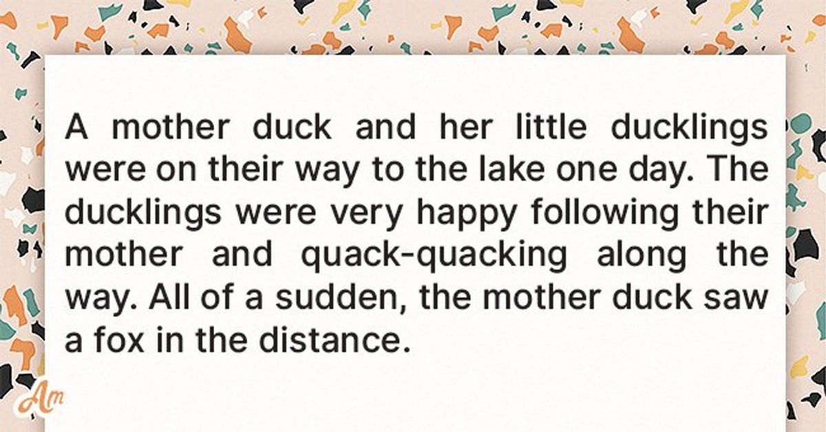 Story of the Day: A Mother Duck and Her Little Ducklings Were on Their ...