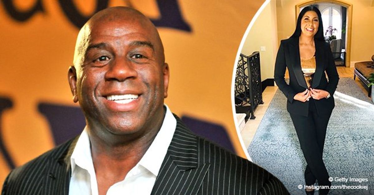 Magic Johnson's Wife Cookie Exudes Class in Black Tailored Suit ...