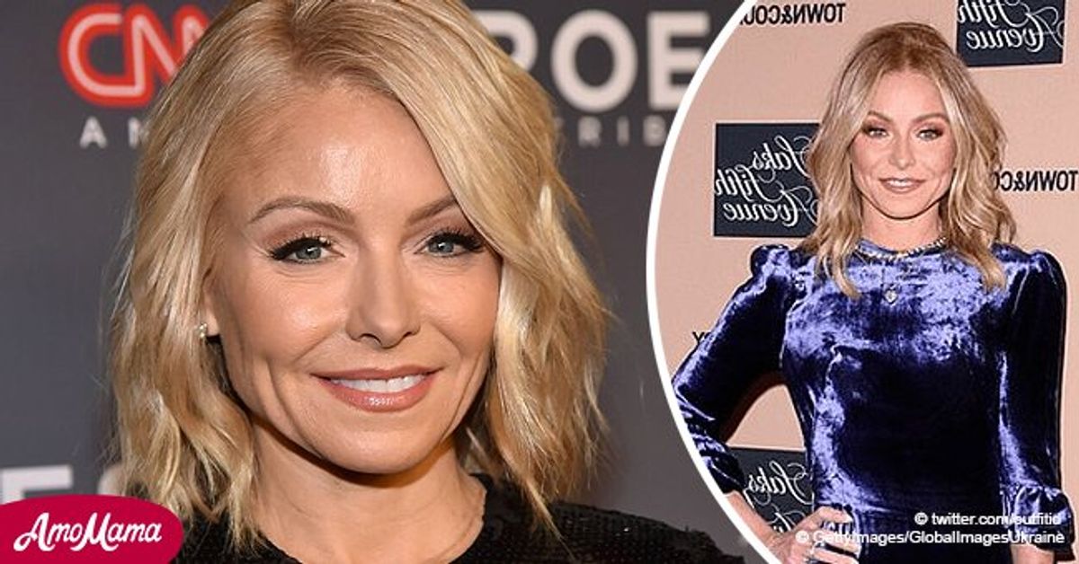 Kelly Ripa looks uber chic in an elegant $1,500 blue dress that ...