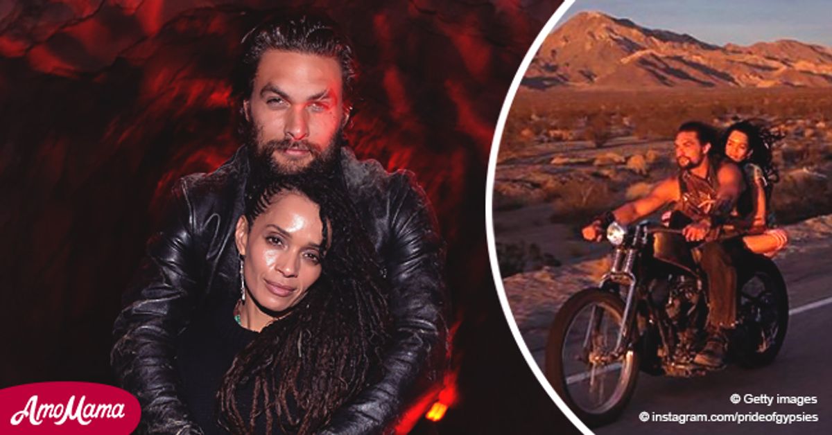 Jason Momoa and Wife Lisa Bonet Ride Harley-Davidson Motorbike and Fans ...