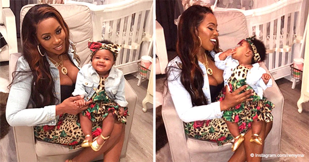 Remy Ma and Daughter Reminisce Go Twinning in Floral & Leopard Print ...
