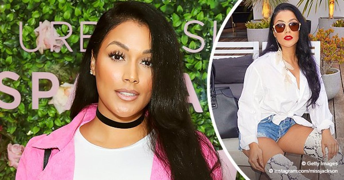 Shantel Jackson Looks Cool in White Shirt with Jean Shorts & High Heel ...