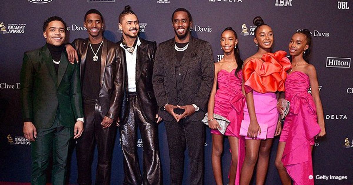 Diddy Poses With His 6 Kids in Trendy Festive Outfits — See the Heart ...