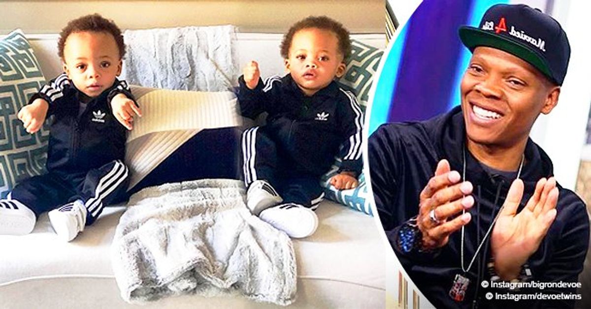 Ron DeVoe melts hearts with photo of his twins in matching tracksuits ...