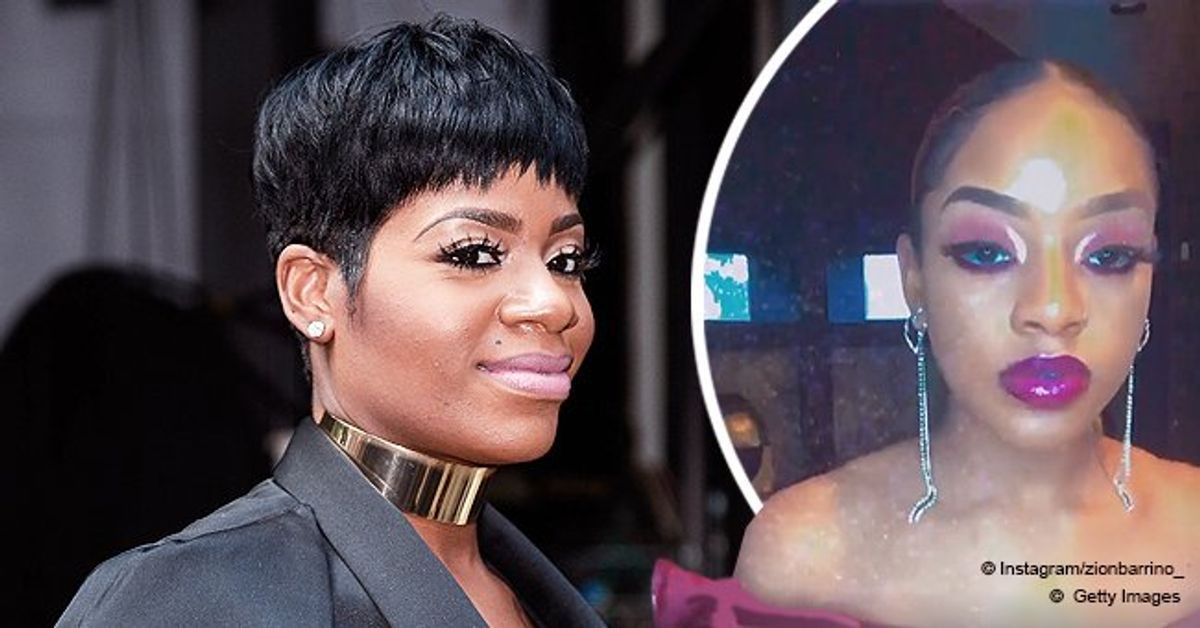 Fantasia's Only Daughter Zion Flaunts Violet-Red Makeup in a Crimson ...