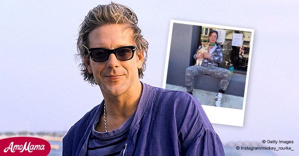 Mickey Rourke Shares Adorable Photos from the Last Day He Babysat a Dog ...