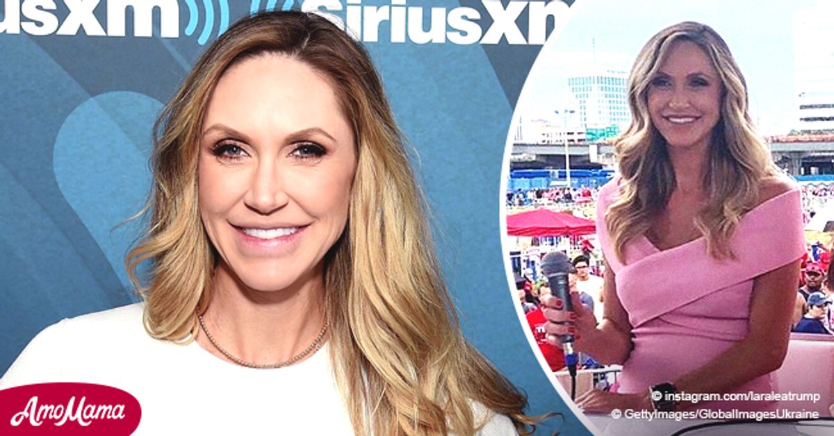 Lara Trump Flaunts Baby Bump in Off-The-Shoulder Pink Dress at 2020 ...