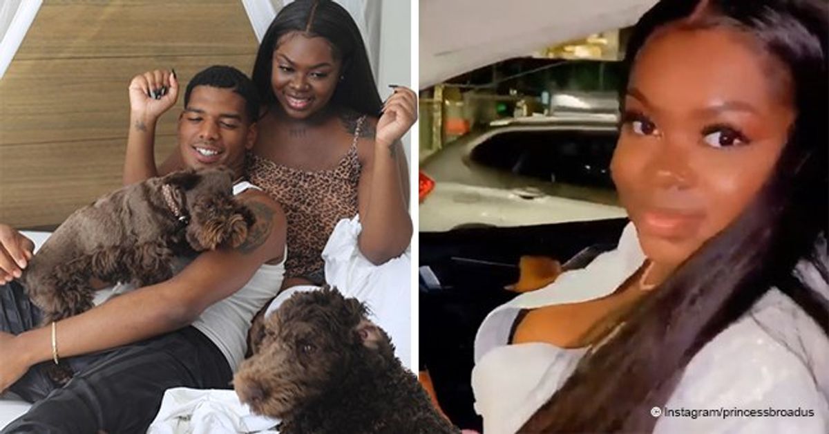 Princess Broadus Smiles in a White Outfit and Sits down in a Car Next ...