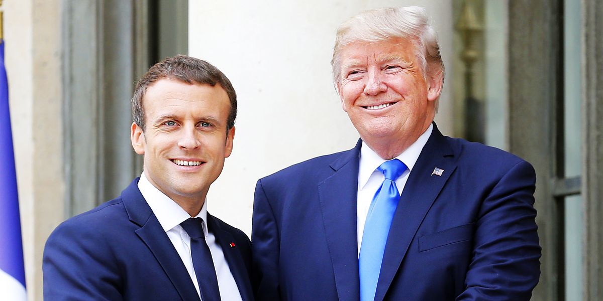 Donald Trump and Emmanuel Macron's 'Intense' Handshake Sparks Buzz – Video